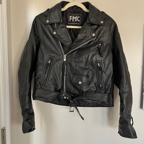 FMC | Jackets & Coats | Fmc Vintage 99s Leather Biker Jacket Size L ...